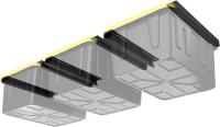 China Metal Overhead Storage Bin Rack for Garage Ceiling Black Ceiling Rails for Garage for sale