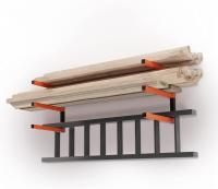 China 3-Level Wall Mount Wood Organizer and Lumber Storage Metal Rack for Indoor and Outdoor for sale