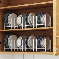 China Metal Dish Organizer Stand for Kitchen Counter Black White 6.4 L x 4.5 W x 7.9 H inch for sale