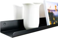 China Black Wall Mounted Single-side Bracket Shelves Rack Storage Display Stand for Bathroom for sale