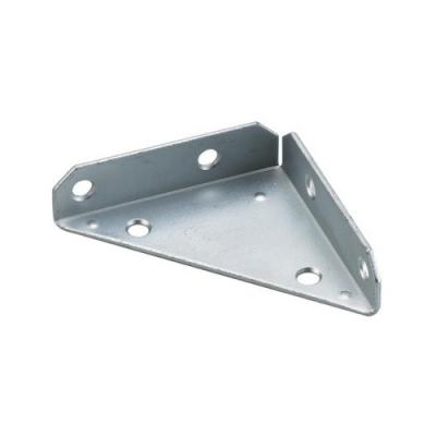 China Customized Wooden Brackets 2mm Thickness Silver White Flat Triangle Steel Corner Brace for sale