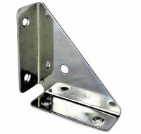 China Customized Wooden Brackets 2mm Thickness Silver White Flat Triangle Steel Corner Brace for sale