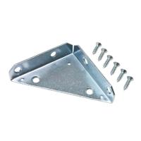 China Customized Wooden Brackets 2mm Thickness Silver White Flat Triangle Steel Corner Brace for sale