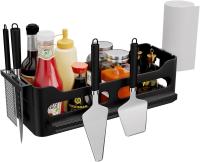 China Stainless Steel Grill Accessories Caddy with Paper Towel Holder for Outdoor Grill Griddle for sale
