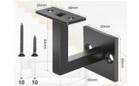 China Secure Handrails on Staircases with Steel Square Stair Railing Brackets and Screws for sale