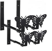 China Wall Mount Window Box Bracket with Adjustable Butterfly Design and Customized Plating for sale