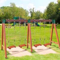 China Stable and Sturdy Green Coated A-Frame Swing Set Bracket for 2 4x4 Legs and 1 4x6 Beam for sale