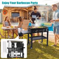 China Space Saving BBQ Accessories Storage Metal Outdoor Grill Caddy with Non-folding Rack for sale