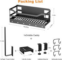 China Outdoor Grill Caddy Space Saving BBQ Accessories Storage Box Tool Holder Clamp Mount Griddle Caddy for sale