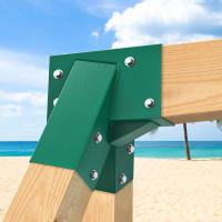 China 305x92mm Green Coating Metal Steel Swing Set Brackets with Heavy Duty A-Frame Design for sale