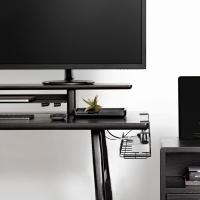 China Robust Black Metal Wire Cable Basket for Desk Single Tier Cable Trunking Holder for sale