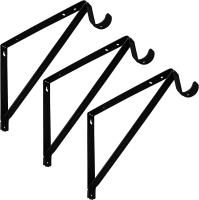 China Black Heavy Duty Closet Rod Shelf Brackets Clothes Hanger Pole Support Bracket Offered for sale