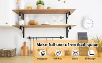 China Black Heavy Duty Closet Rod Shelf Brackets Clothes Hanger Pole Support Bracket Offered for sale