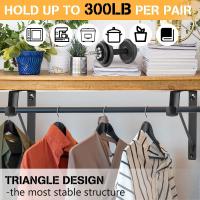China Black Heavy Duty Closet Rod Shelf Brackets Clothes Hanger Pole Support Bracket Offered for sale