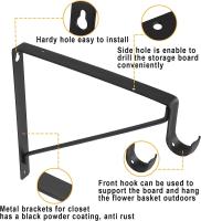 China Black Heavy Duty Closet Rod Shelf Brackets Clothes Hanger Pole Support Bracket Offered for sale