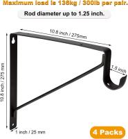China 10.8*10.8*1inch Steel Closet Rod Holders for Hanging Clothes Standard Support Bracket for sale