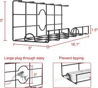 China Sturdy Table Cable Holder Power Coated Under-Desk Cable Duct for Desk Organization for sale