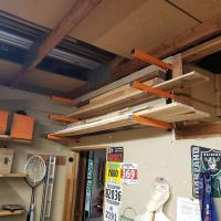 China Overhead Garage Storage Rack 17*1*15 inch Steel Wood Storage Rack for Indoor Garage for sale