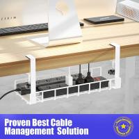China No Drill Under Desk Wire Organizer with Steel Mesh Cable Management Tray and Clamp for sale
