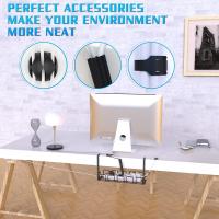 China No Drill Steel Mesh Cable Organizer Under Table Cable Duct Desk for Easy Cable Access for sale