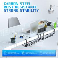China No Drill Steel Mesh Cable Organizer Under Table Cable Duct Desk for Easy Cable Access for sale