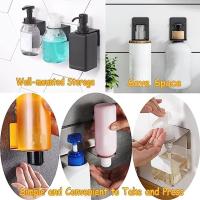 China Wall Mounted Soap Bottle Dispenser Holder Single Tier Hanging Rack for Hand Pump Bottles for sale