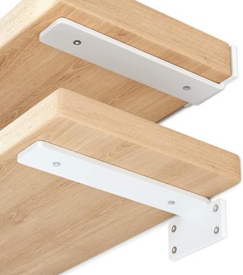 China Powder Coated Black and White Heavy Duty L shaped Shelf Brackets with Customized Logo for sale