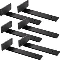 China Rustic Industrial Floating Shelf Brackets 6 inch Thick Black Powder Coated Heavy Duty for sale