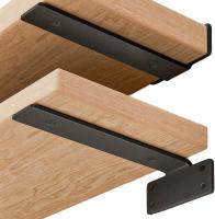 China Rustic Industrial Floating Shelf Brackets 6 inch Thick Black Powder Coated Heavy Duty for sale