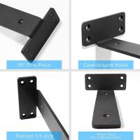 China Rustic Industrial Floating Shelf Brackets 6 inch Thick Black Powder Coated Heavy Duty for sale