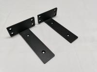 China Rustic Industrial Floating Shelf Brackets 6 inch Thick Black Powder Coated Heavy Duty for sale