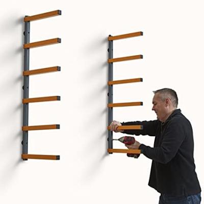 China 6-Level Wall Mount Lumber Storage Metal Rack Perfect for Everyday and Organizing Wood for sale