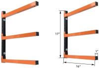 China Wall Mounted Multifunction Wood Organizer and Lumber Storage Metal Rack with 3 Levels for sale