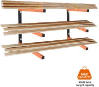 China Wall Mounted Multifunction Wood Organizer and Lumber Storage Metal Rack with 3 Levels for sale