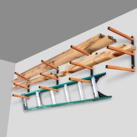 China Wall Mounted Multifunction Wood Organizer and Lumber Storage Metal Rack with 3 Levels for sale