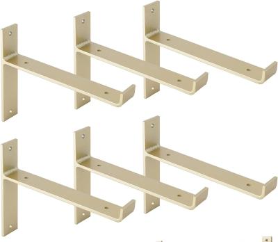 China Industrial Metal Shelf Support with Lip for Wooden Boards Heavy Duty T Brackets 6inch for sale