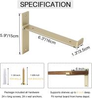 China Industrial Metal Shelf Support with Lip for Wooden Boards Heavy Duty T Brackets 6inch for sale