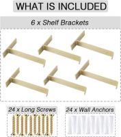 China Industrial Metal Shelf Support with Lip for Wooden Boards Heavy Duty T Brackets 6inch for sale