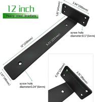 China Black Wooden Hidden Floating Metal Wall Mount Shelf Bracket with Welding for sale