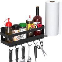 China Paper Towel Holder BBQ Tool Organizer for Outdoor Grill Space Saving Black or Customized for sale