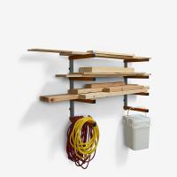 China Carbon Steel Wall Mount Wood Organizer and Lumber Storage Metal Rack with 3-Level for sale