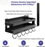 China Upgraded No Drill Griddle Caddy with Paper Towel Holder for 28