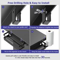 China Upgraded No Drill Griddle Caddy with Paper Towel Holder for 28