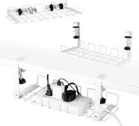 China Customized Logo Wire Management No Drill Cable Tray with Clamp Metal Cable Tray Basket for sale