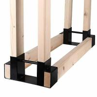 China Steel Firewood Log Rack Bracket Kit for Fireplace or Fire Pit Wood Storage Holder for sale