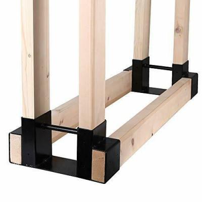 China Steel Firewood Log Rack Bracket Kit for Fireplace or Fire Pit Wood Storage Holder for sale