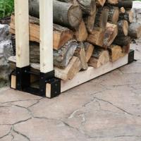 China Steel Firewood Log Rack Bracket Kit for Fireplace or Fire Pit Wood Storage Holder for sale