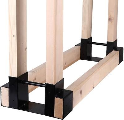 China Fireplace Wood Storage Holder Bracket Kit with Adjustable Length Metal and Firewood for sale