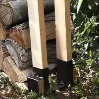 China Metal Firewood Log Rack Bracket Kit for Fireplace Wood Storage Holders for sale