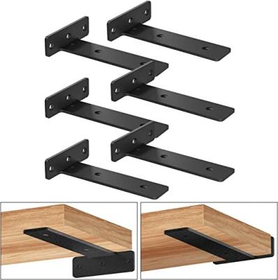 China Customizable Logo Black Iron Shelf Bracket for Wall Mount Shelves Single Tier Included for sale